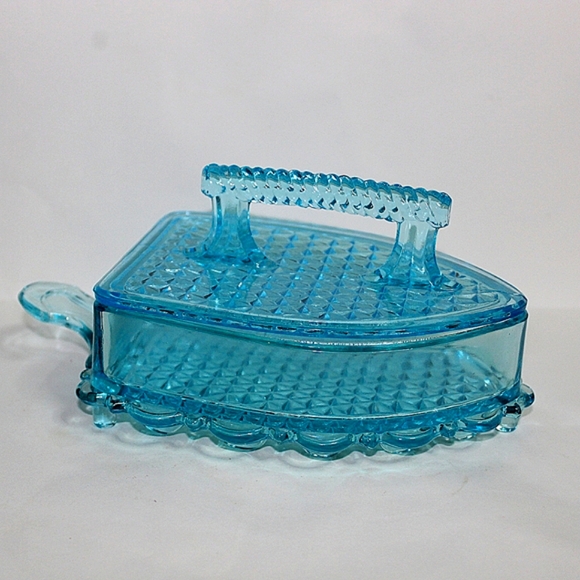 wright glass | Art | Imperial Glass Delphite Blue 2pc Candy Dish Iron ...